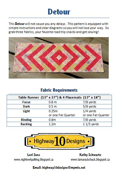 Detour PDF Quilt Pattern – Highway 10 Designs