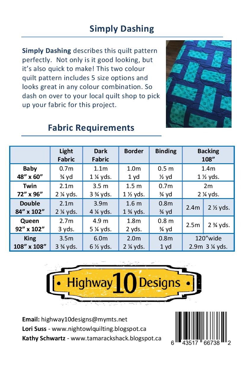 Simply Dashing PDF Quilt Pattern – Highway 10 Designs
